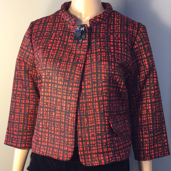 Ruby Rd. | Jackets & Coats | Ruby Rd Red Black 34sleeve Jacket W Pocket ...